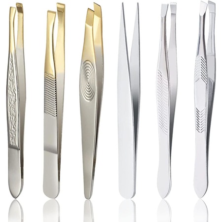 Set de pensete profesionale QttvbTna, inox, ergonomice, 6 piese - eMAG.ro