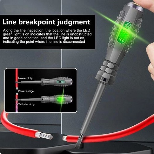 Detector de tensiune fara contact 12V-230V, faza, nul, impamantare si ...