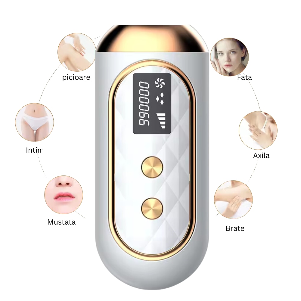 Epilator portabil premium IPL pentru epilare definitiva fara durere, elimina parul nedorit, cu ...