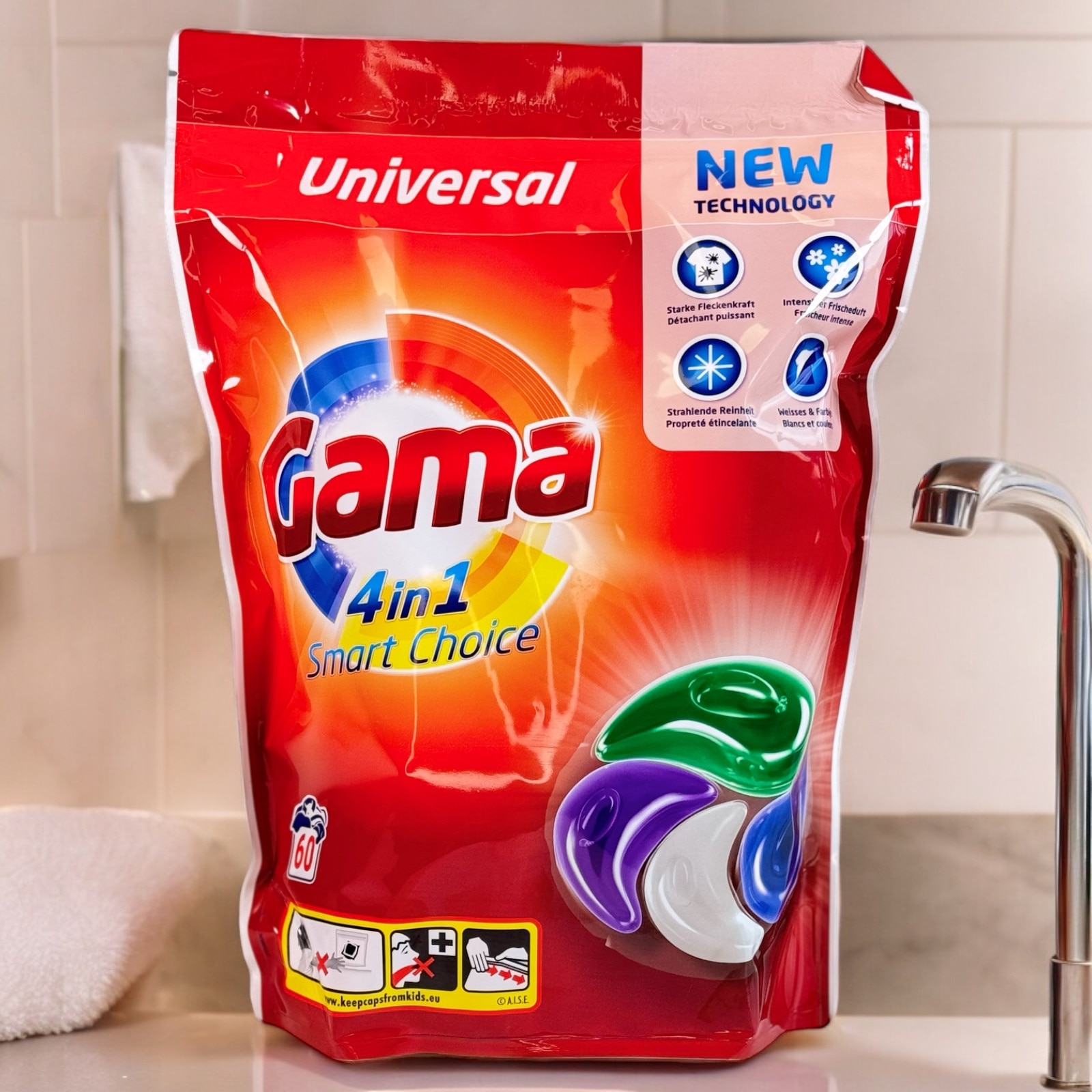 Detergent de rufe capsule Gama, Universal, 4in1 Smart Choice, 60 ...