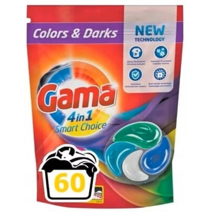 Detergent de rufe capsule, Gama, Colors, 4in1 Smart Choice, 60 bucati ...
