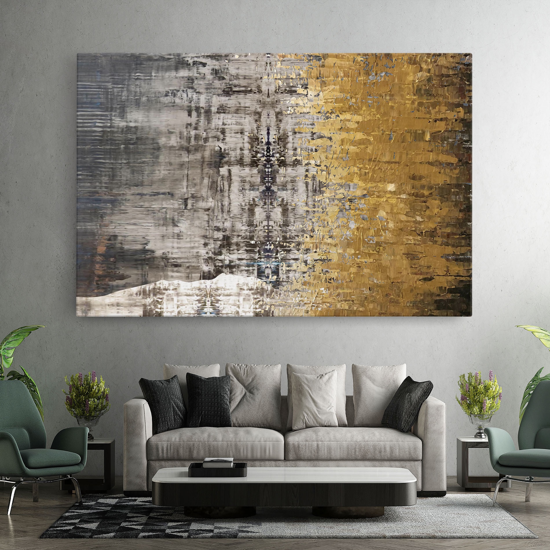 ARTHUB, Vászonkép 80x120 cm, Gold Oil Paint | Hálószoba és Nappali ...