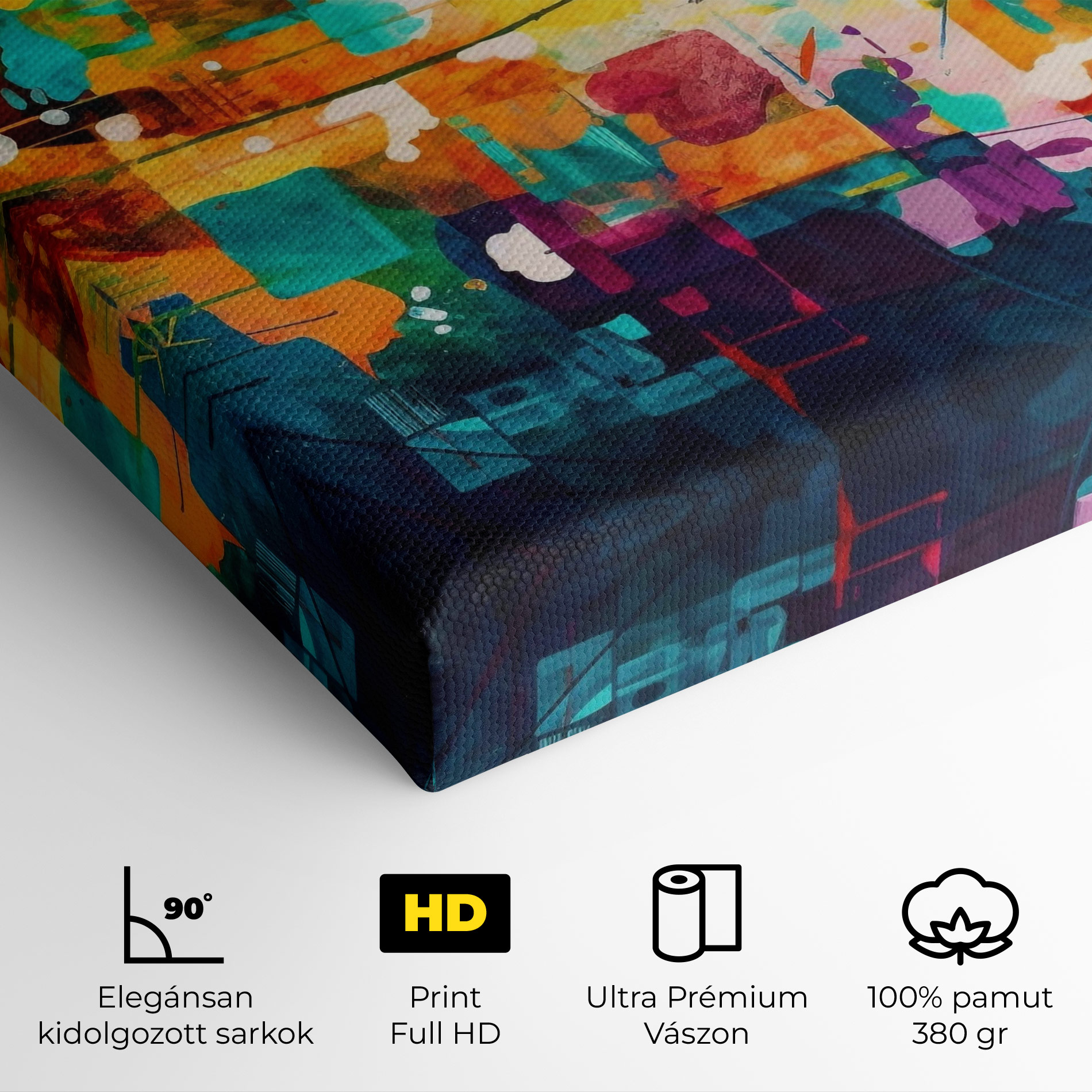 ARTHUB, Vászonkép 80x120 cm, Vibrant Colors On Blue Background ...