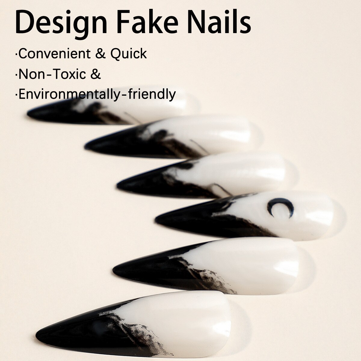 Set unghii false, transparente, tip migdala, 24 piese - eMAG.ro