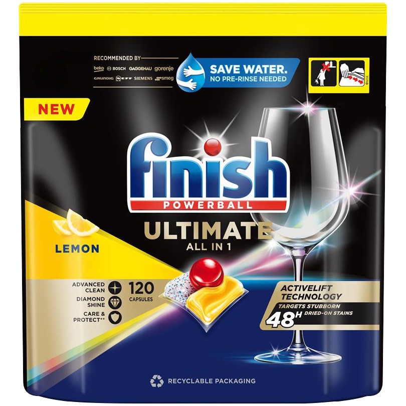 Капсули за съдомиялна Finish Power All in 1, 120 измивания - eMAG.bg