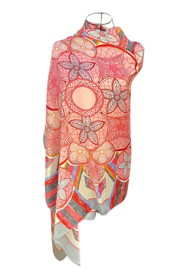 Esarfa tip sal dama 24E din matase vegetala cu atingere de matase fina ...