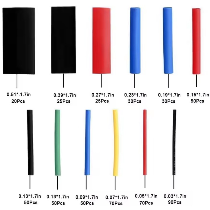 Set tuburi termocontractabile, 560 bucati pe 12 marimi, contractie de 2 ...