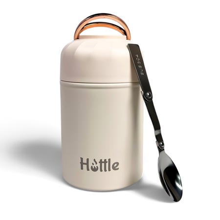 Thermos Food, HOTTLE, Összecsukható kanállal, Tálként használható fedél ...