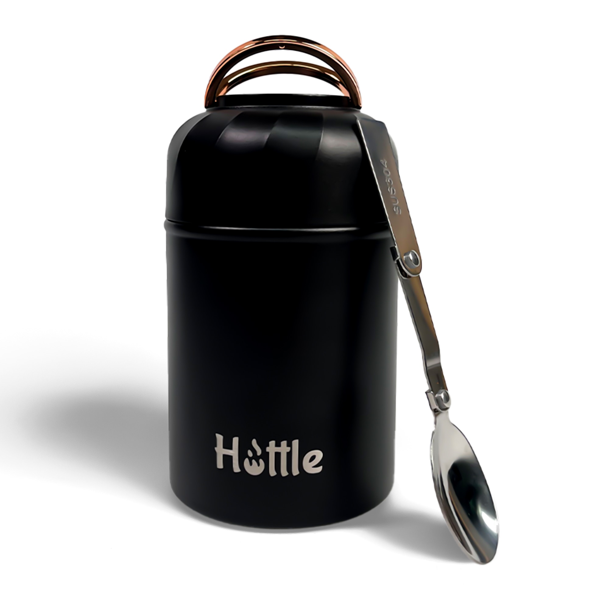 Термос За Храна, Hottle, Сгъваема Лъжица, Капак С Вградена Дръжка ...