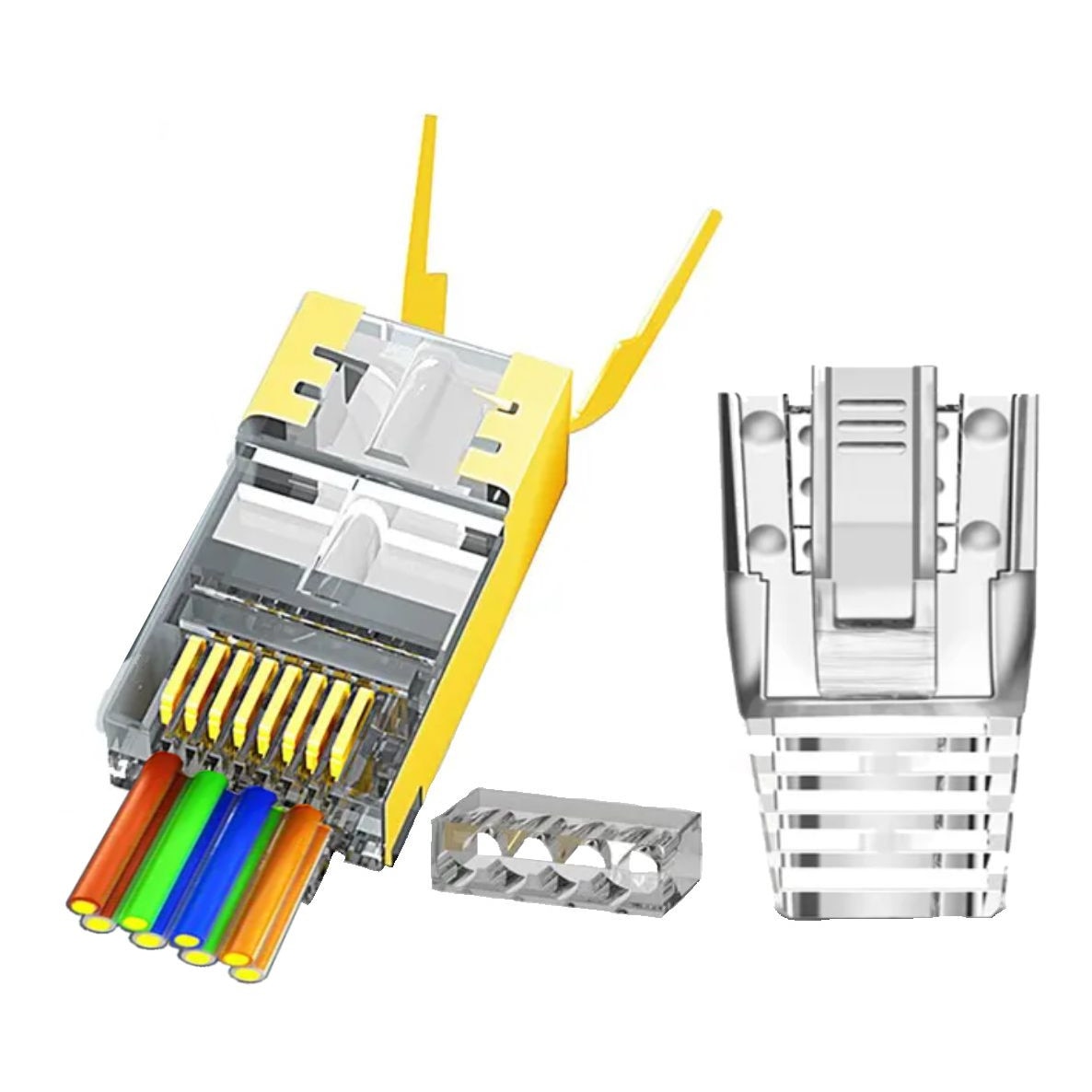 Set 10buc - Mufa RJ45 PASS-THROUGH ecranata/aurita/cu manson ...