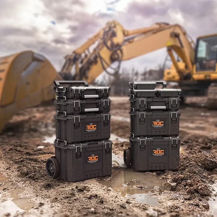 Set de cutii de scule pe roti Keter Pro Gear System, 3 cutii, 111 L ...