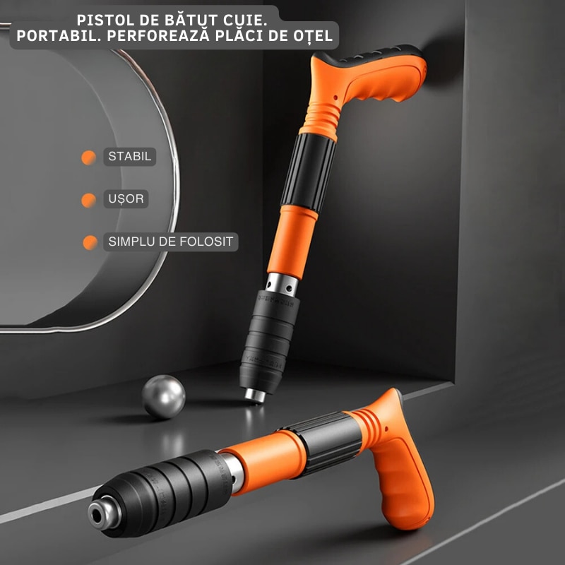 Pistol manual pentru fixarea cuielor, rivetelor, niturilor in perete ...