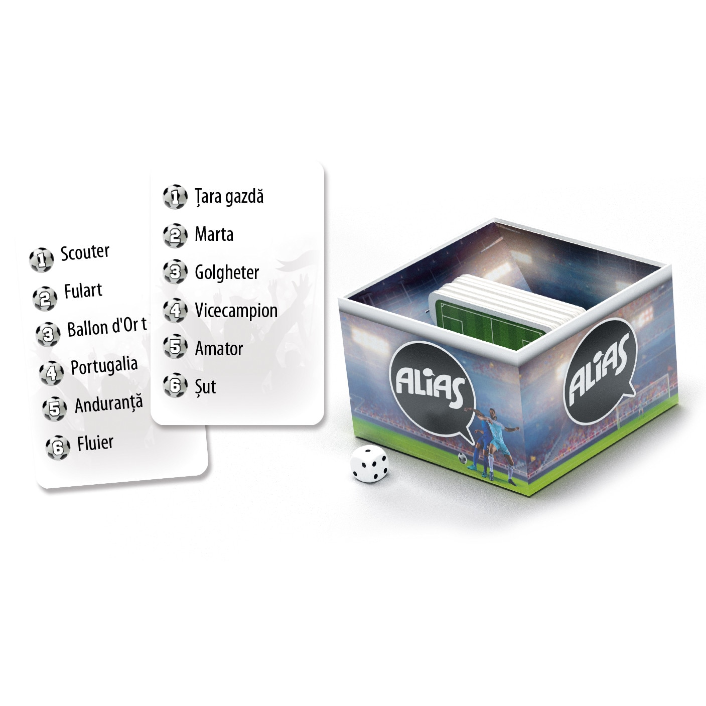 Carti de joc Alias Mini, Fotbal, Alb, 10 ani - eMAG.ro