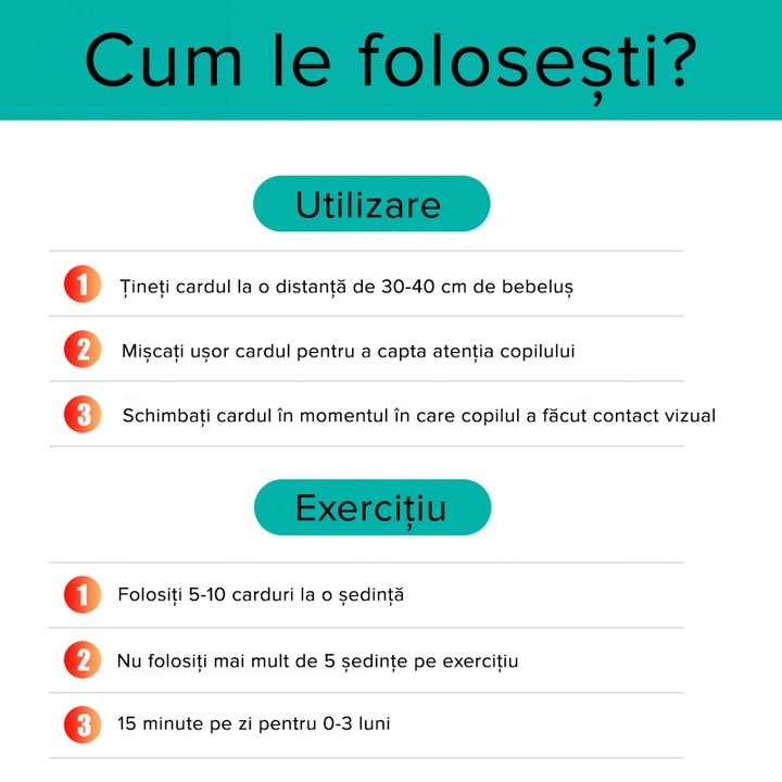 Set 80 carti pentru stimulare vizuala si cognitiva bebelusi, tip ...