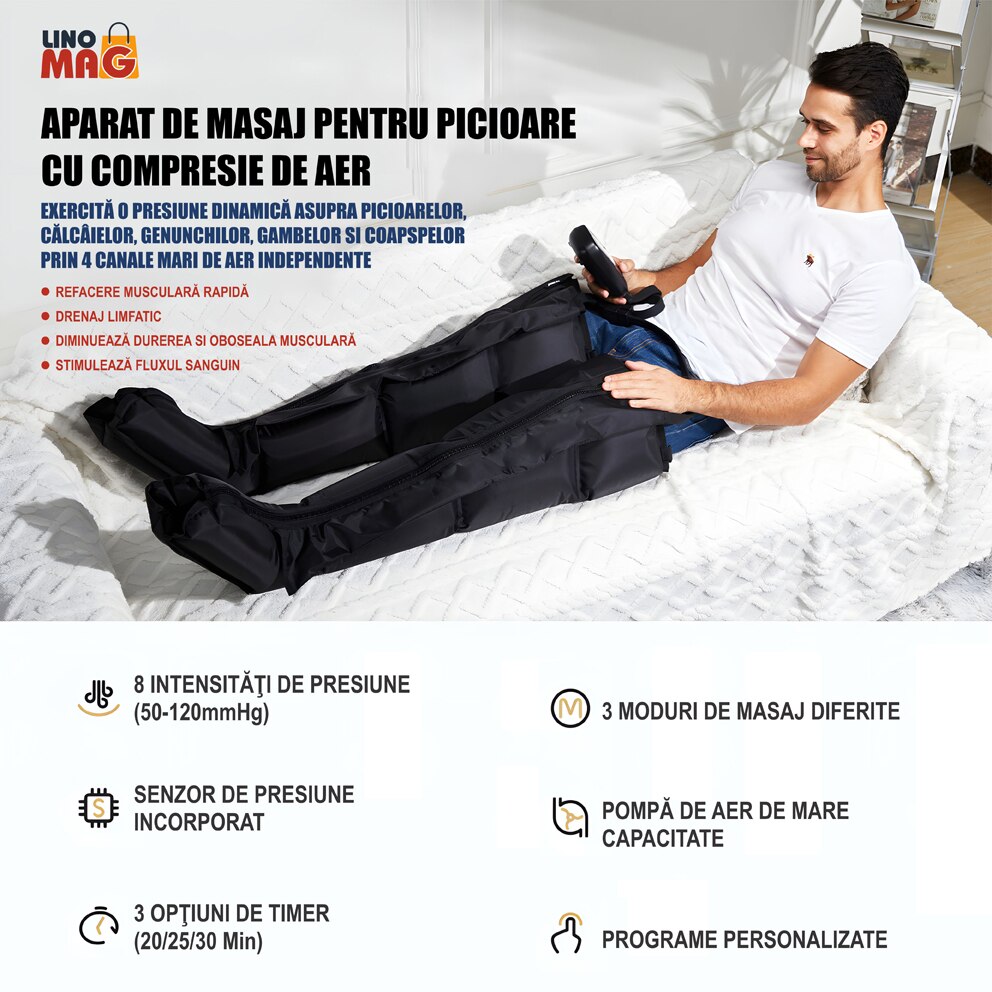 Aparat pentru masaj picioare profesional, Linomag®, Drenaj limfatic ...