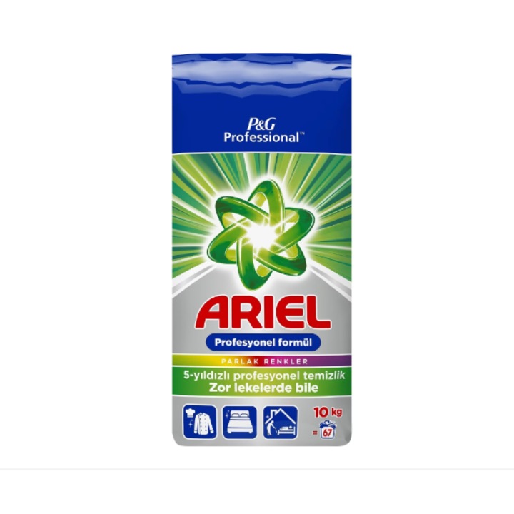 Перилен препарат Ariel Professional Formula, Прах 10 кг, бяло и цветно пране, 67 пранета - eMAG.bg