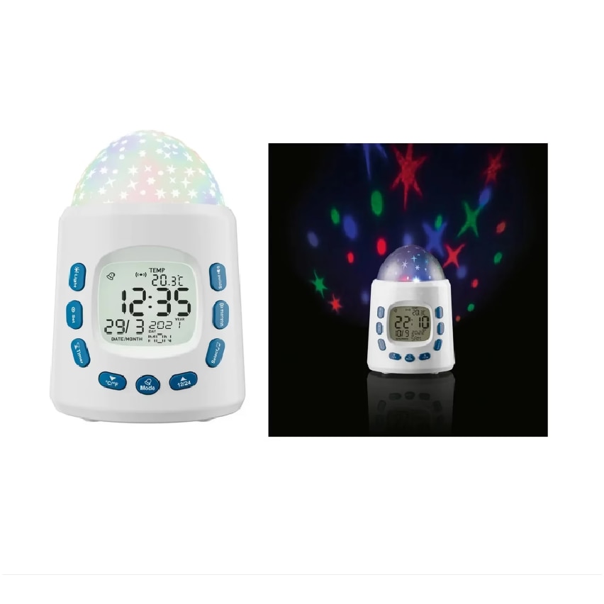 Ceas Auriol Cu Alarma, Proiector stele, Termometru, Display cu lumina ...