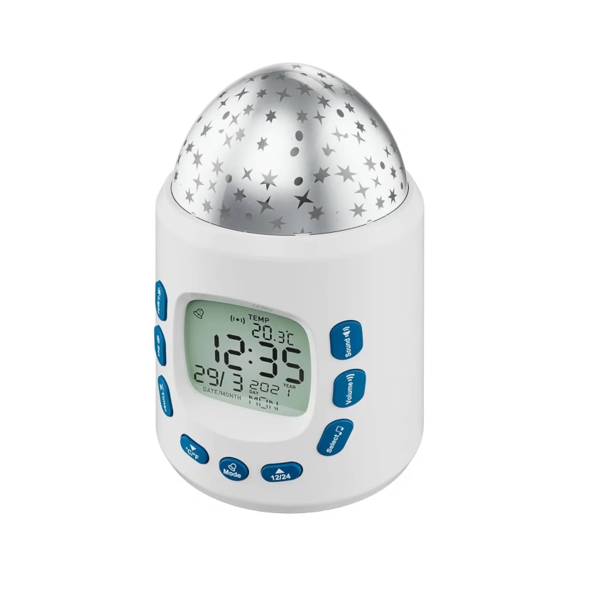 Ceas Auriol Cu Alarma, Proiector stele, Termometru, Display cu lumina ...