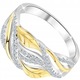 Inel din argint 925 rodiat, cu frunze delicate acoperite in aur 24K ...