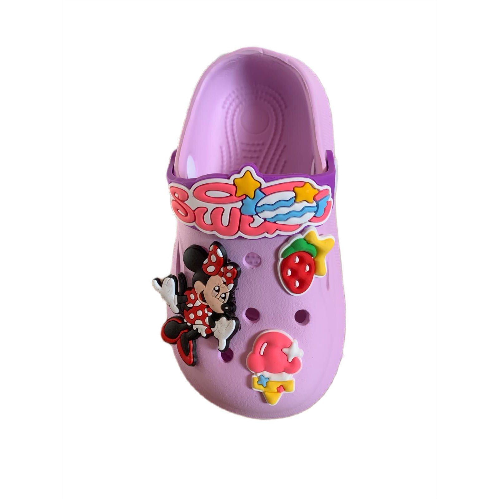 Saboti copii, tip crocs, cu Minnie Mouse, mov, marime 20/21 - eMAG.ro
