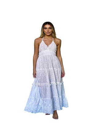 Antica Sartoria - Rochie plaja lunga, Alb, One Size INTL - eMAG.ro