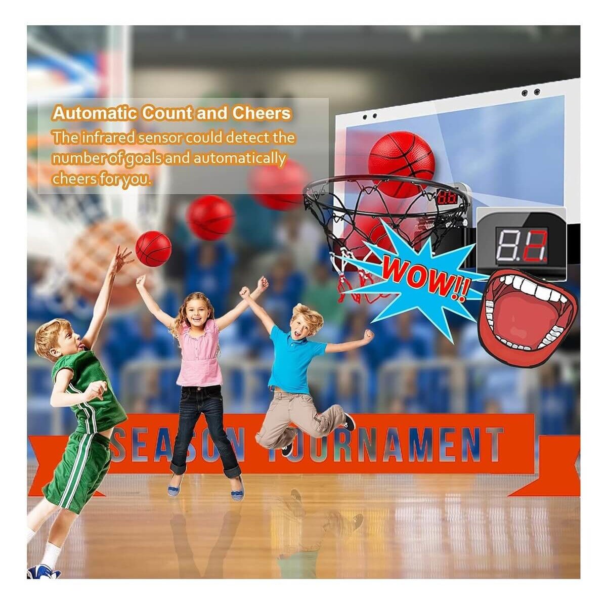 Mini joc de baschet cu tabela electronica - 3 mingi - eMAG.ro