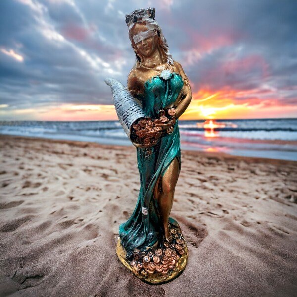 Statueta verde Zeita Fortuna, Rasina, 30 cm - eMAG.ro