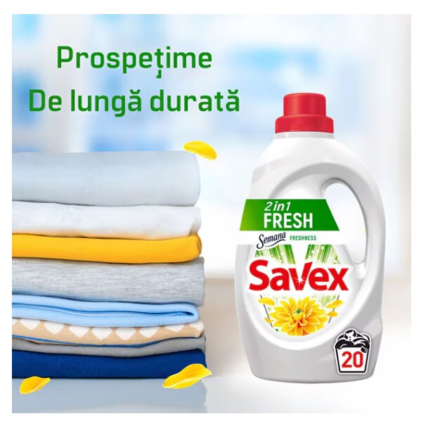 Detergent lichid rufe SAVEX 2in1 Fresh, 4.4l, 80 spalari - eMAG.ro