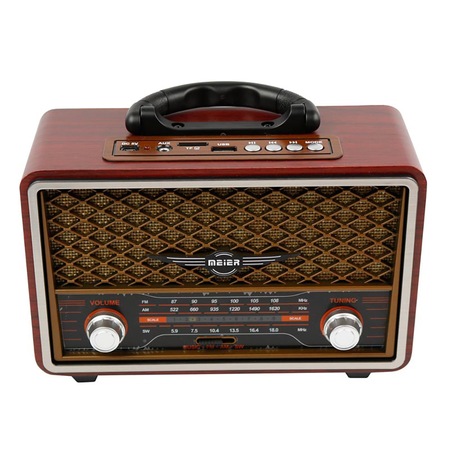 Radio portabil, Meier, M-156BT, Bluetooth, AUX, USB, card TF, Maro - eMAG.ro