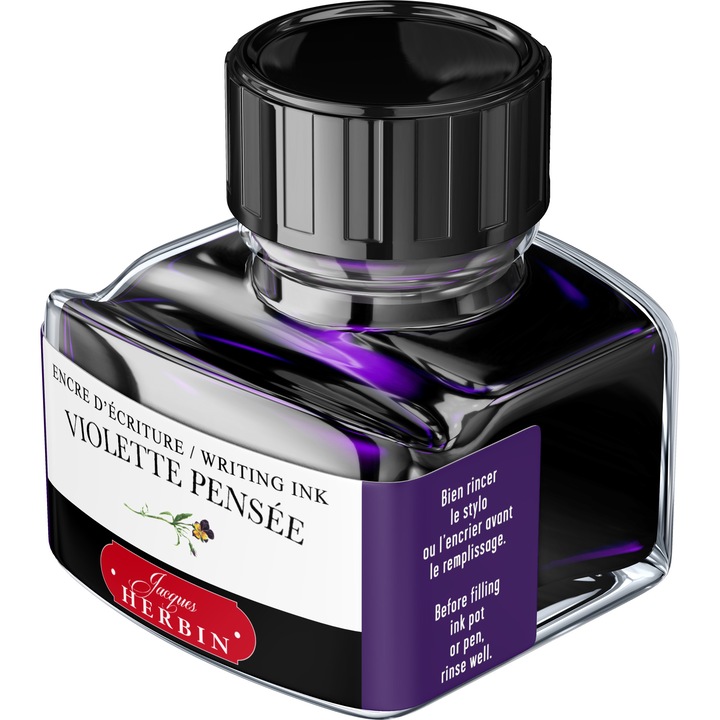 Calimara Jacques Herbin Writing The Pearl of Inks, Violette Pensee, 30 ...