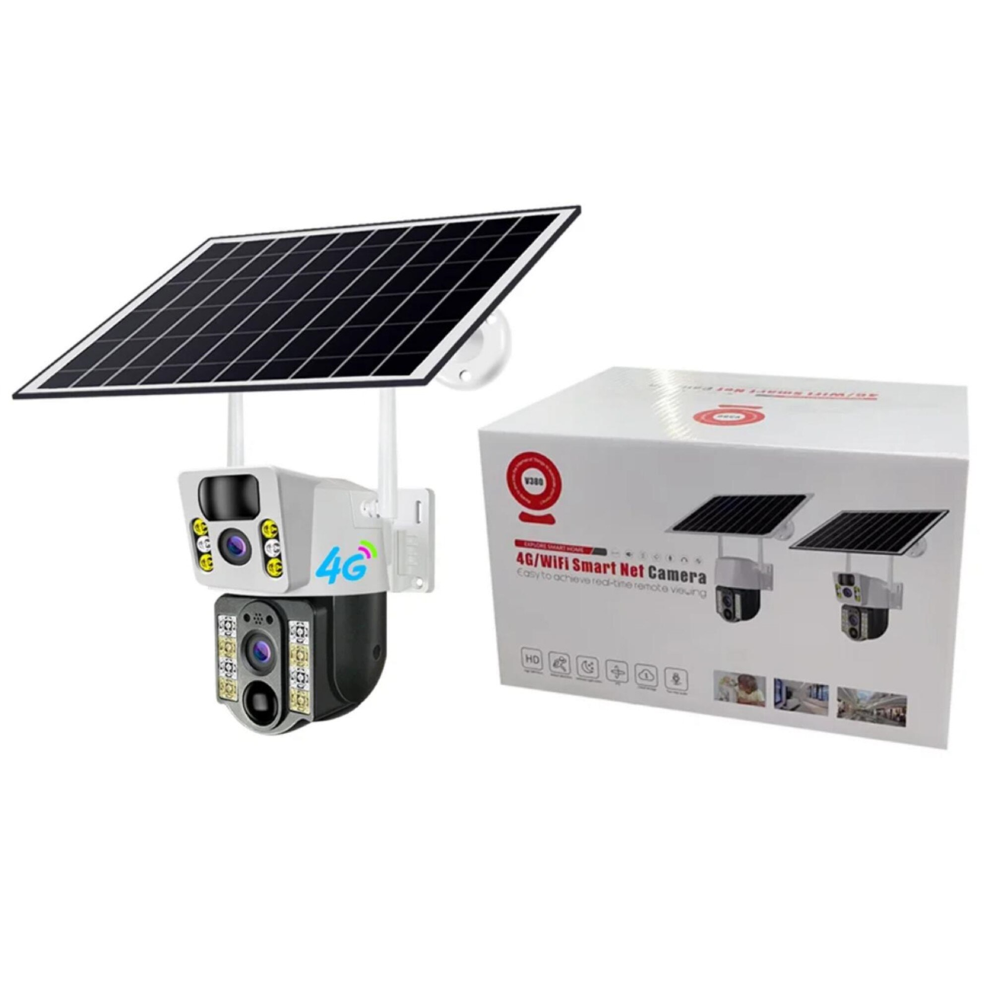 Camera de supraveghere cu panou solar Hongnaer VGS03-G, 4G, 4MP ...