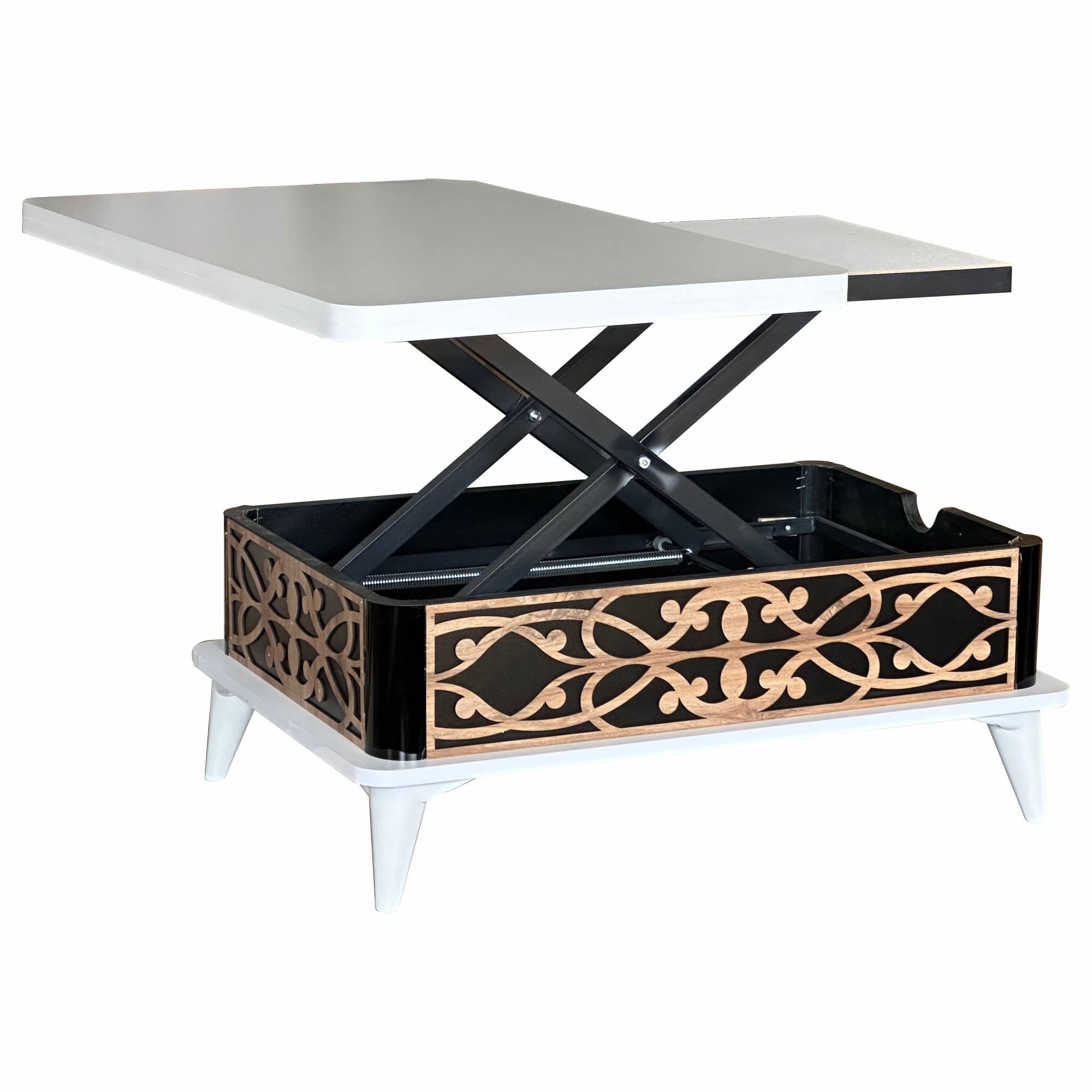 Masa extensibila Transformer V1, inaltime reglabila, 90 x 60-120cm, Alb ...