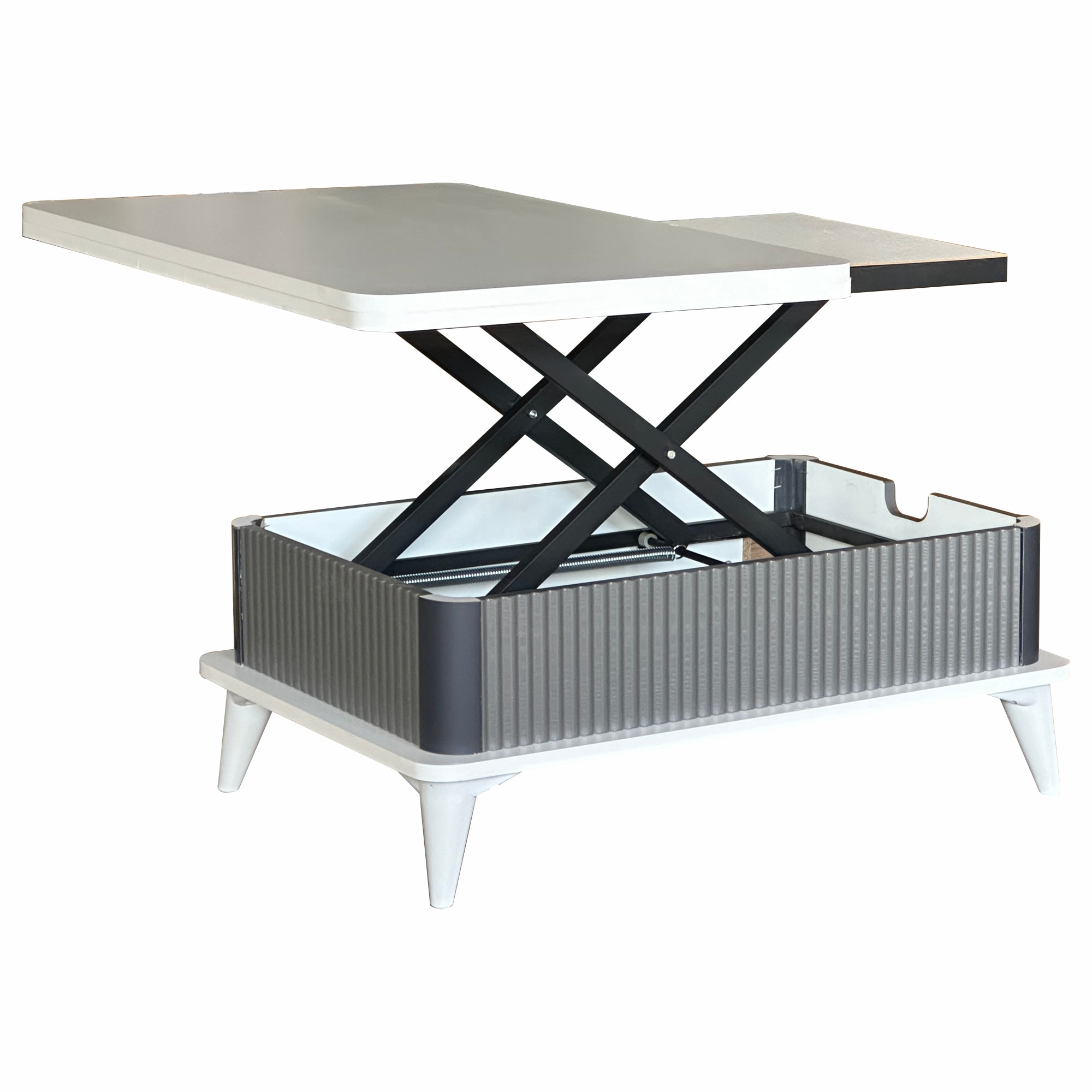 Masa extensibila Transformer, inaltime reglabila, cadru MDF, 90 x 60 ...