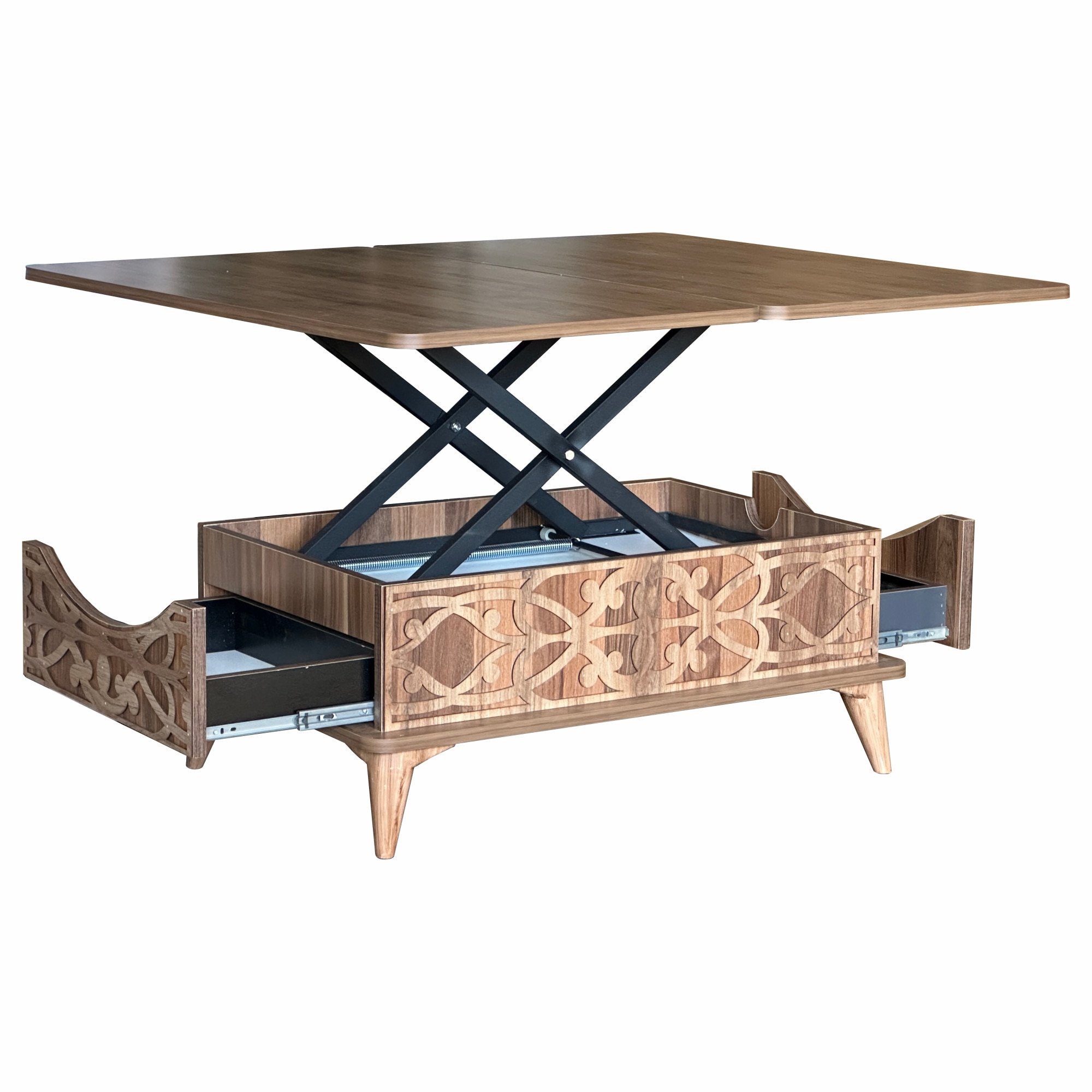 Masa extensibila Transformer V2, inaltime reglabila, 2 sertare, 90 x 60 ...