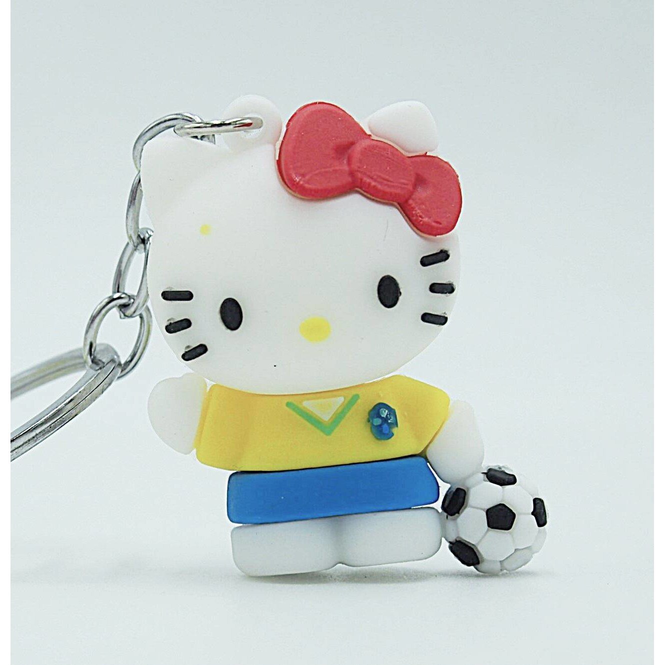 Breloc din silicon, mic Hello Kitty, model minge de fotbal, galben, 4 ...