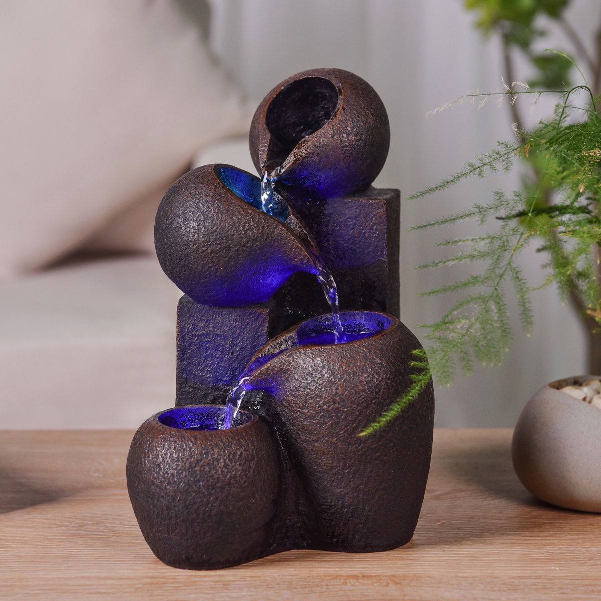 Fantana Zen cascada decorativa pentru interior cu iluminare LED - eMAG.ro