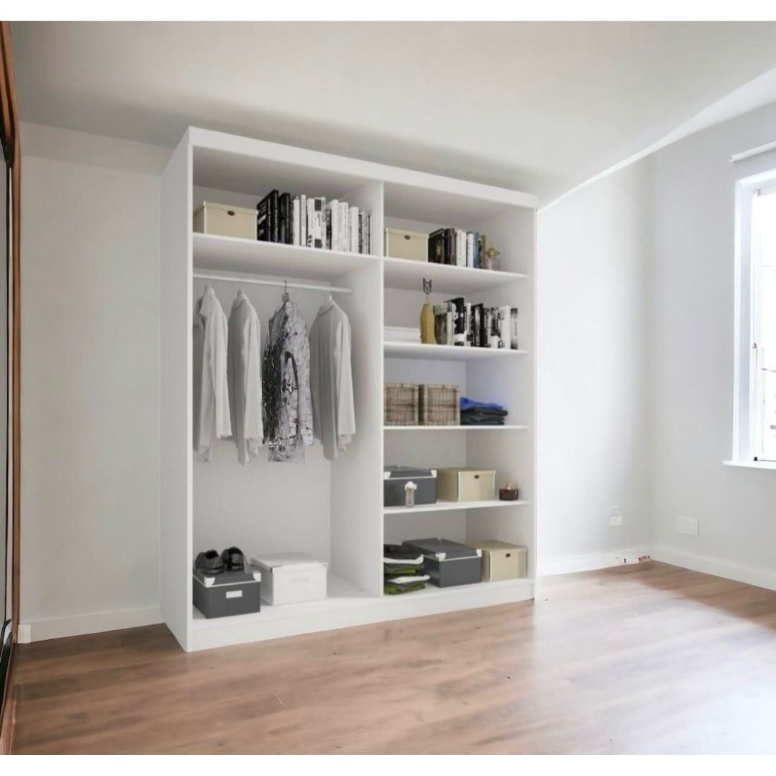 Dressing Alex Alb cu oglinda, 120x60x200cm - eMAG.ro