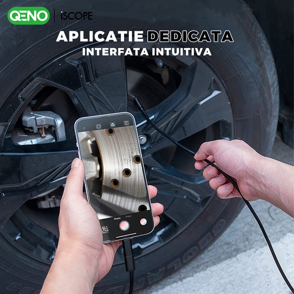 Camera Endoscopica De Inspectie Cu 8 LED-uri Reglabile, Qeno® NanoEye ...