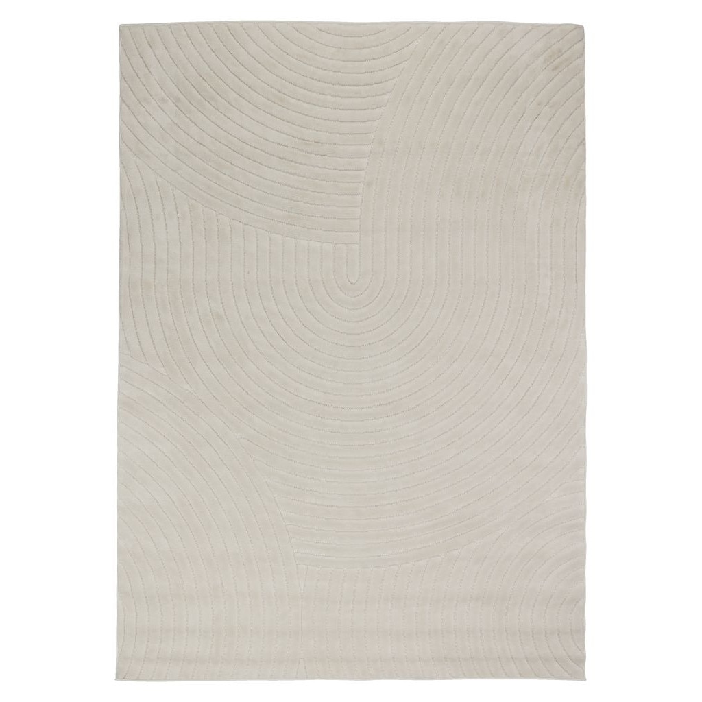 Covor modern, culoare crem cu forme in relief 160x230cm, Interior ...