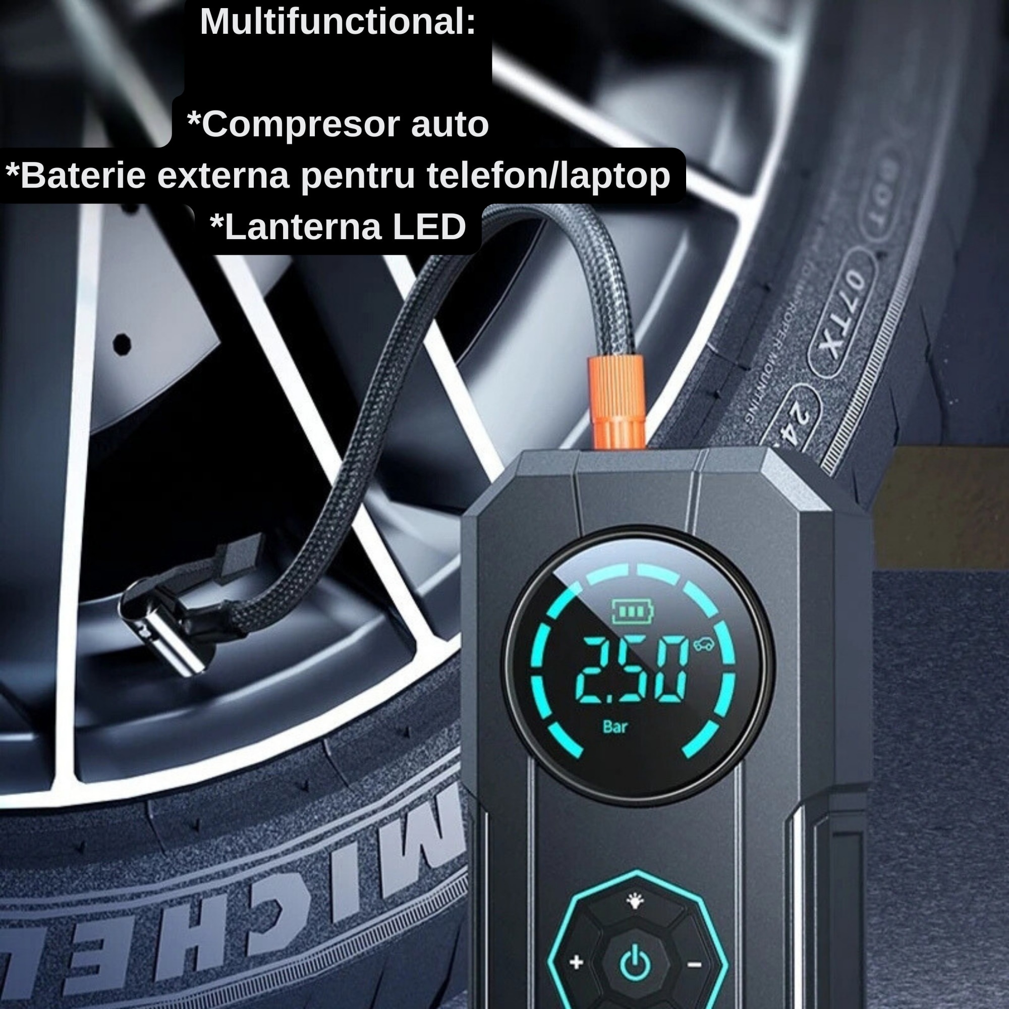 Compresor de Aer Auto Smart, Portabil, Multifunctional, Pompa de Aer ...