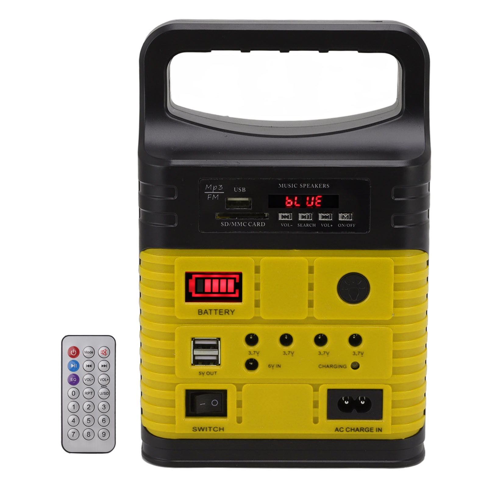 Kit generator solar portabil, Tovbmup, ABS, 7500mAh, LED, Bluetooth ...