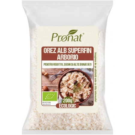 Set 4 x Orez Alb Super Fin Arborio, pentru Risotto, 200 g, Pronat - eMAG.ro