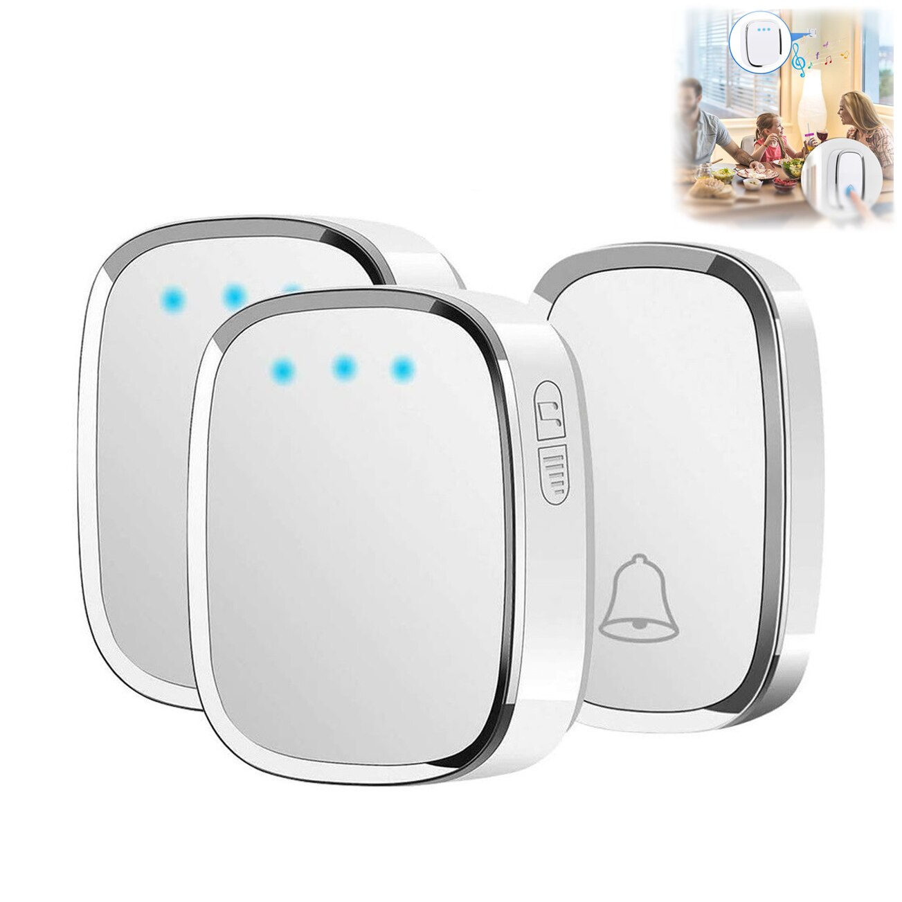 Sonerie Fara Fir / Wireless cu 1 emitatoare si 2 receptor, Latauar ...