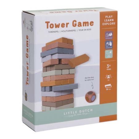 Joc de societate Little Dutch, tip Jenga, pentru 2-6 jucatori, din lemn, +3 ani - eMAG.ro