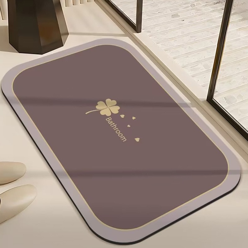 Covoras baie, absorbant, antiderapant, uscare rapida, maro - eMAG.ro