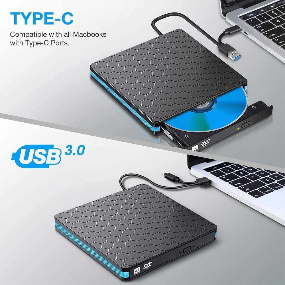 Unitate Optica Externa, JESWO®, 3D Portabila, BD/CD/DVD +/-, USB 3.0 si ...