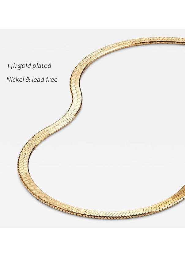 Lantisor tip sarpe dama Special MR, Argint placat cu aur, auriu, 45cm ...