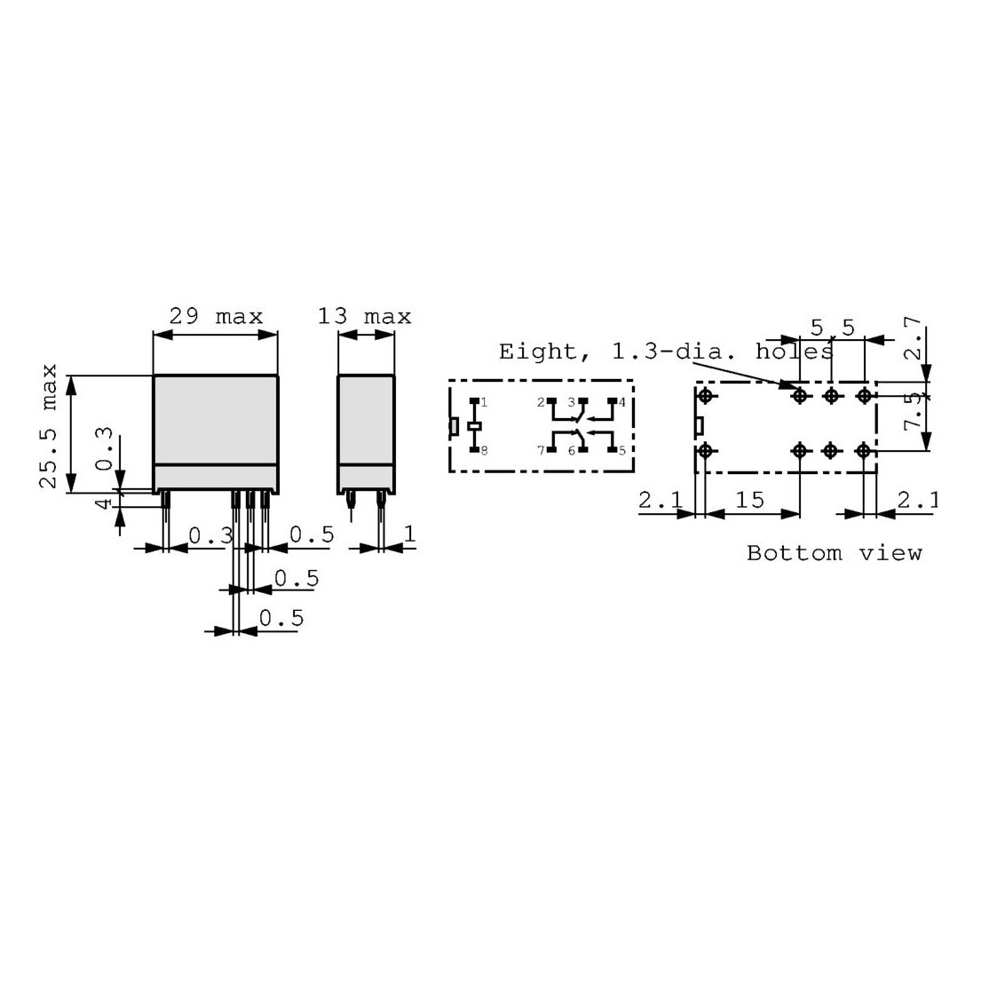 Releu electromagnetic 12VDC 5A DPDT THT G2R-2-12VDC - eMAG.ro