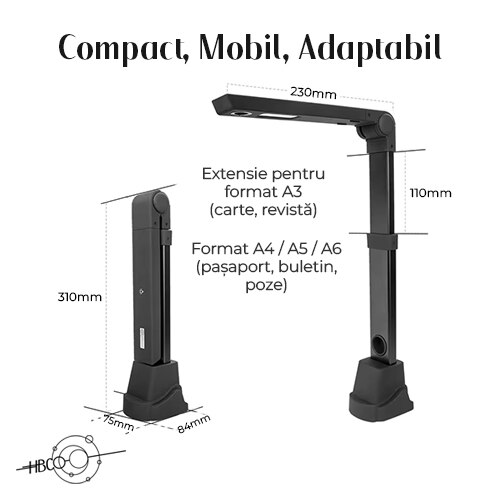 Scanner Multifunctional Inteligent HBCO® T13 PRO, senzor UHD, rezolutie ...