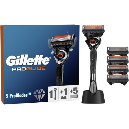 Aparat de ras Gillette ProGlide cu suport pentru aparatul de ras, maner ...